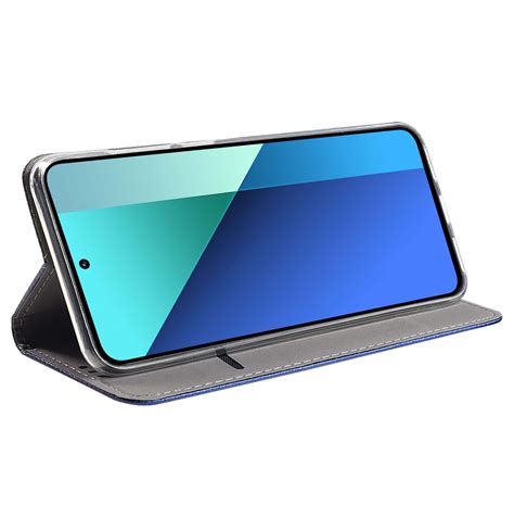 Etui do Xiaomi Redmi Note 13 Pro 4G granatowe zamykane ze szkłem