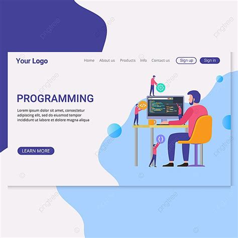 방문 페이지 템플릿 프로그래밍 웹 개발 개념 템플릿 Psd 다운로드 디자인 자료 다운로드 웹 개발 랜딩 페이지 템플릿
