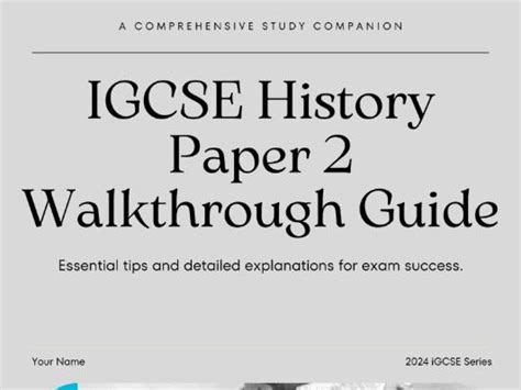 History Igcse Paper 2 Walkthrough Guide Teaching Resources