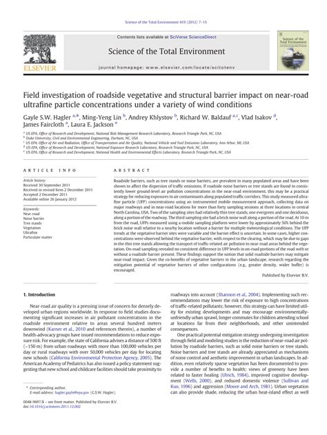 Pdf Field Investigation Of Roadside Vegetative And Structural Barrier
