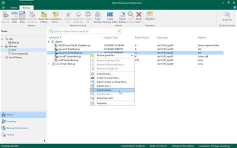 Exporting Restore Point To Full Backup File Veeam Agent For IBM AIX User Guide