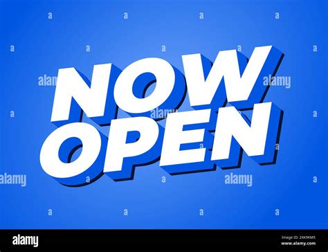 now open text effect design in 3d style with good colors stock vector