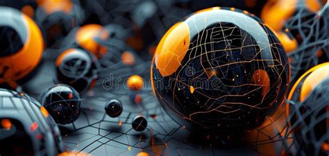 Illustration Of An Abstract Rotating Digital Sphere With Resembling