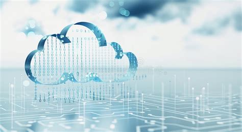 Cloud Computing And Binary Code Integration Stock Illustration