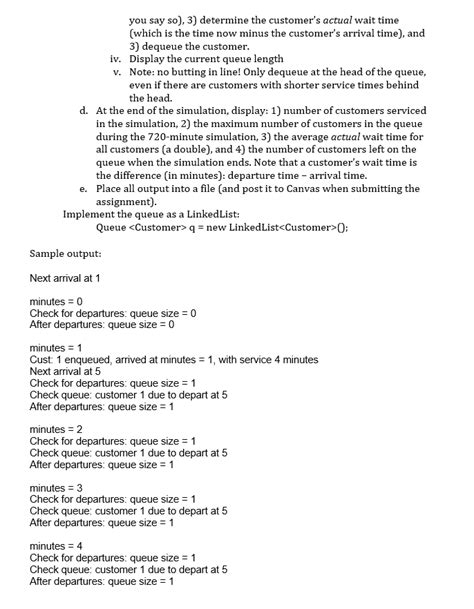 queue simulation write a program that simulates a