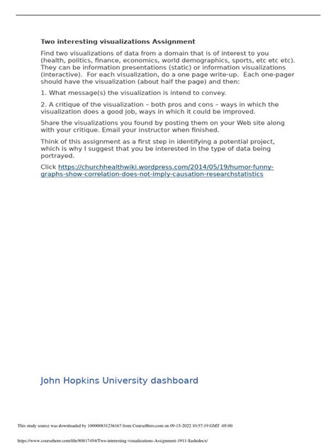 Two Interesting Visualizations Assignment 1911 Sashi Pdf