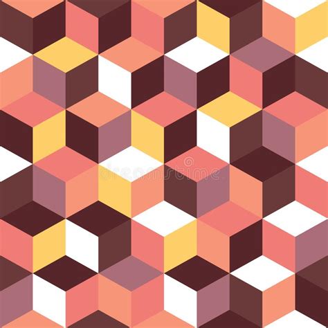 Seamless Pattern Of Colored Cubes Endless Multicolored Cubic Background Stock Vector