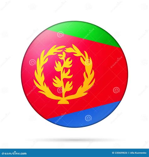 Glass Light Ball With Flag Of Eritrea Round Sphere Template Icon