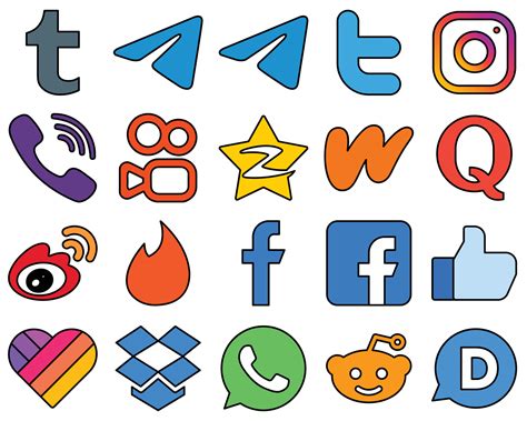 20 visually stunning line filled social media icons such as literature