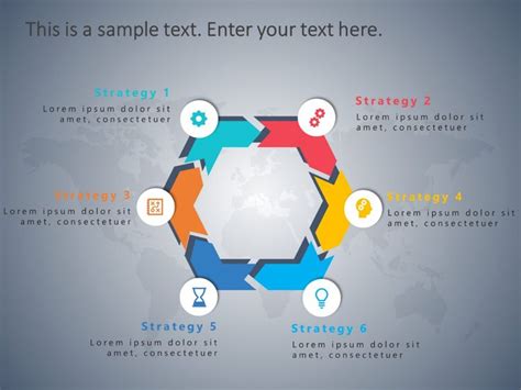 Chevron Arrows Hexagon Powerpoint Template Powerpoint Templates Powerpoint Chevron Arrows