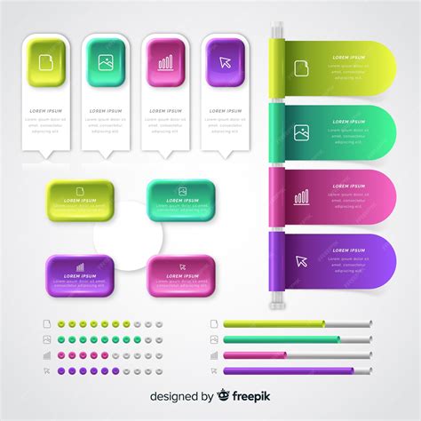 Free Vector Realistic Glossy Infographic Element Collection