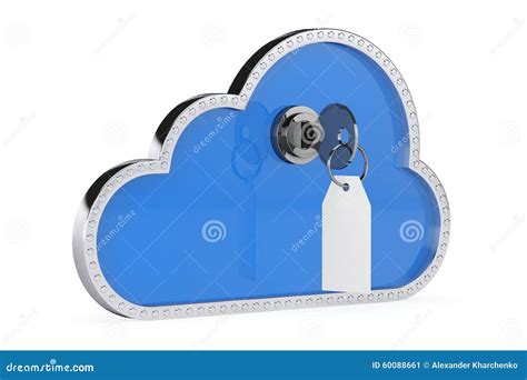 Internet Security Concept 3d Cloud With Key And Lock Stock Image Image Of Application