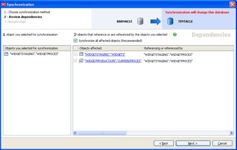 Using The Deployment Wizard Schema Compare For Oracle Product Documentation