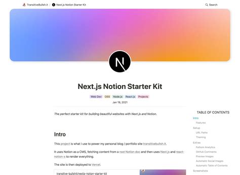 geek on twitter 用 notion 搭建自己 博客，我只推荐两个免费开源项目，部署到 vercel ，在 notion