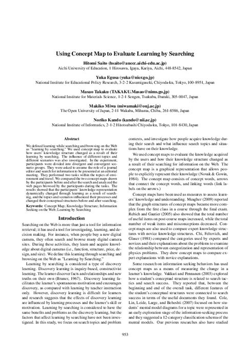 pdf using concept map to evaluate learning by searching