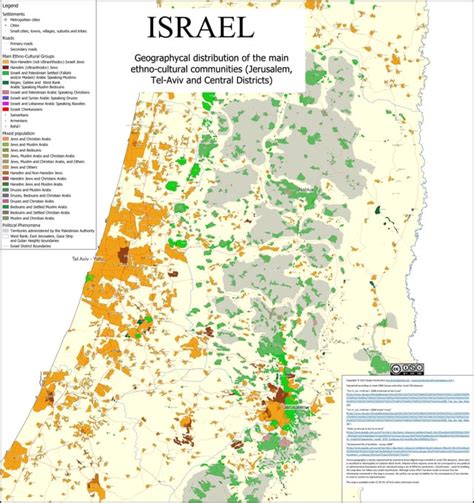 A Series Of Detailed Maps Depicting Israels Ethno Cultural Diversity