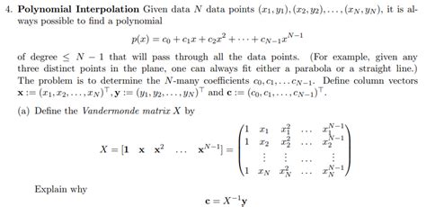 Solved Please Do Question 4 A Polynomial Interpolation
