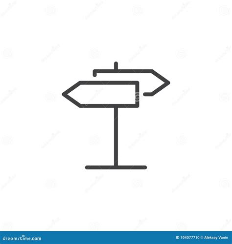 Singpost Line Icon Stock Vector Illustration Of Orientation 104077710