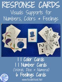 Response Cards Visuals For Colors Numbers And Feelings Response Cards No Response Token