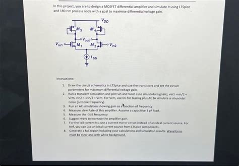 In This Project You Are To Design A MOSFET Chegg