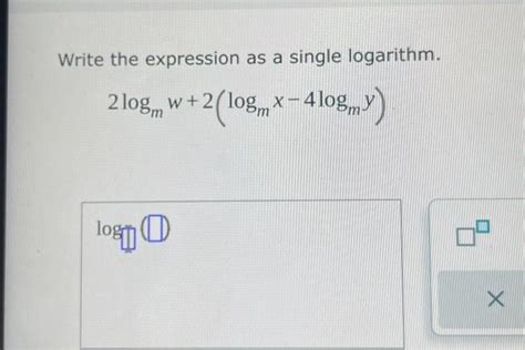 solved write the expression as a single logarithm