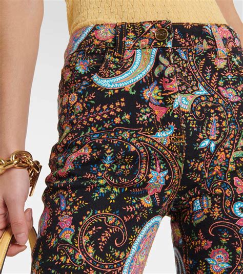 Etro Paisley High Rise Flared Jeans Etro