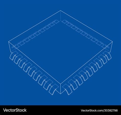 D Microchip Rendering D Royalty Free Vector Image