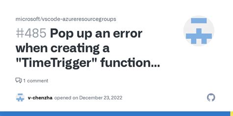 Pop Up An Error When Creating A Timetrigger Function For A Java Project · Issue 485