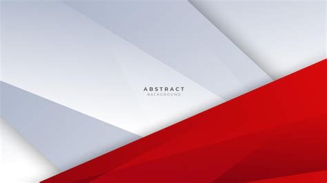 Premium Vector Modern Abstract Geometric Red White Background With Shadow Suit For Business