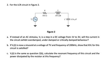Solved For The LCR Circuit In Figure Figure A If Chegg