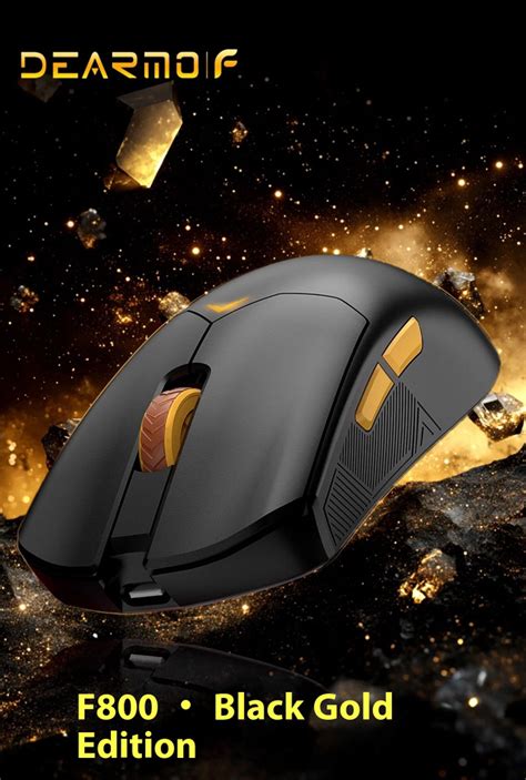 Dearmo F800 Three Mode Wireless Game Video Game Mouse Paw3395 8k Return Rate No Hole