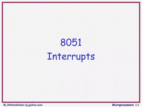 8 Interrupt 8051 Ppt