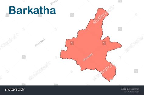Barkatha Subdivision Map Hazaribagh District Jharkhand Stock Vector