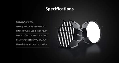 Ulanzi 45cm Quick Release Octagonal Honeycomb Grid Softbox With Bowen S