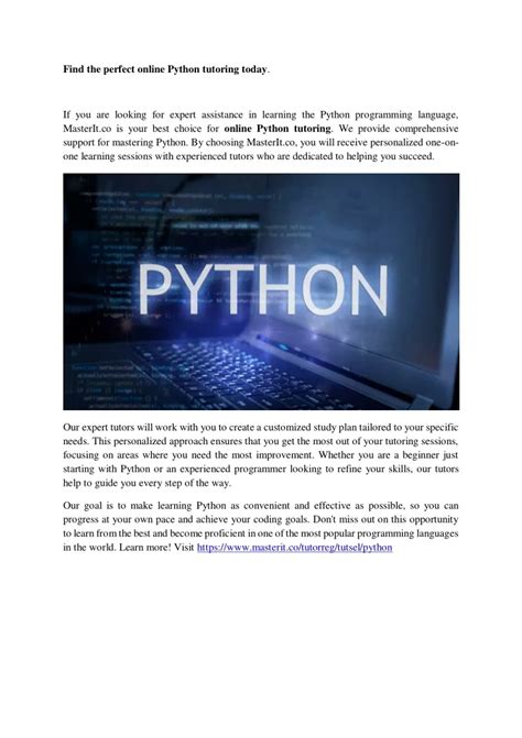 Ppt Find The Perfect Online Python Tutoring Today Powerpoint