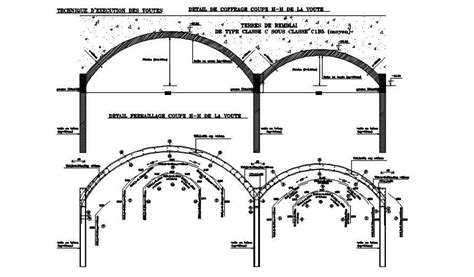 Cross Section H Of The Formwork Of The Tunnel In Detail Autocad 2d Drawing Cad File Dwg File