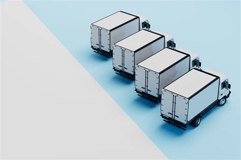 화물 운송의 개념 파란색 배경에 트럭과 텍스트를 배치하는 흰색 줄무늬 3d 렌더링 0명에 대한 스톡 사진 및 기타 이미지 0명 고정됨 공급망 Istock