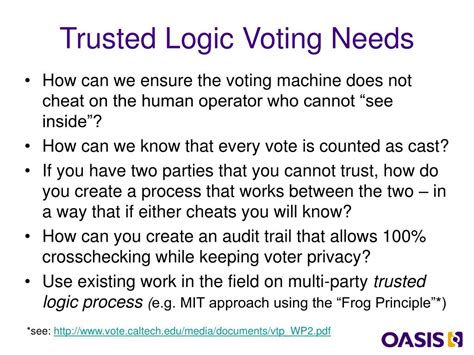PPT Trusted Logic Voting Systems With OASIS EML Election Markup Language PowerPoint