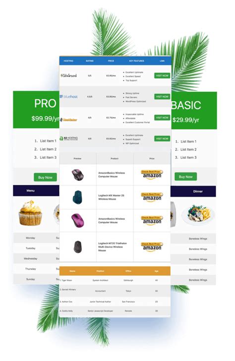 WP Table Builder The Drag Drop WordPress Table Plugin