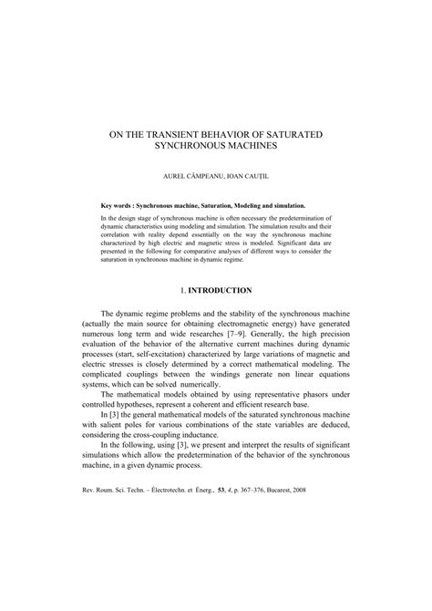 pdf on the transient behavior of saturated synchronous machines