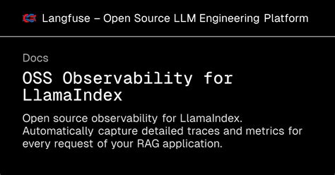 Oss Observability For Llamaindex Langfuse
