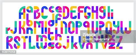 키즈 알파벳 다채로운 기하학적 벡터 글꼴 문자는 제목과 로고 생성 대문자 및 소문자에 사용하기 쉽습니다 개성 개념에 대한 스톡 벡터 아트 및 기타 이미지 Istock