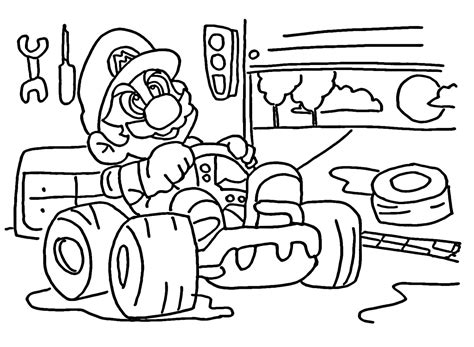 mario kart coloring pages mario
