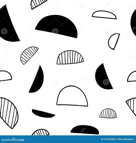Minimalistic Seamless Geometric Semicircle Pattern With Abstract
