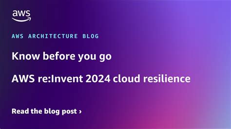 Know Before You Go Aws Re Invent 2024 Cloud Resilience Aws Architecture Blog