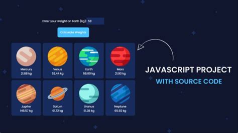 Weight On Each Planet Javascript Project Coding Artist
