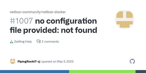 No Configuration File Provided Not Found · Netbox Community Netbox