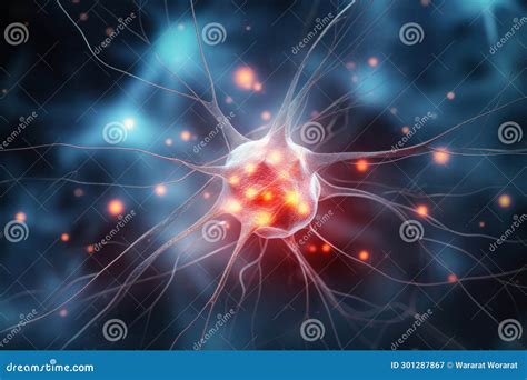 Brain of Human Brain Showing Neurons Firing and Neural Extensions Stock ...