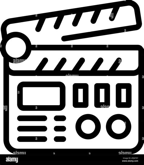 Puppet Theater Clapper Icon Outline Vector Toy Show Stage Doll Stock