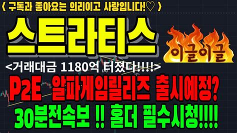 스트라티스 스트라티스코인 P2e 알파게임 릴리즈 Btc전망 코인전망 비트코인 이더리움 도지코인 Youtube